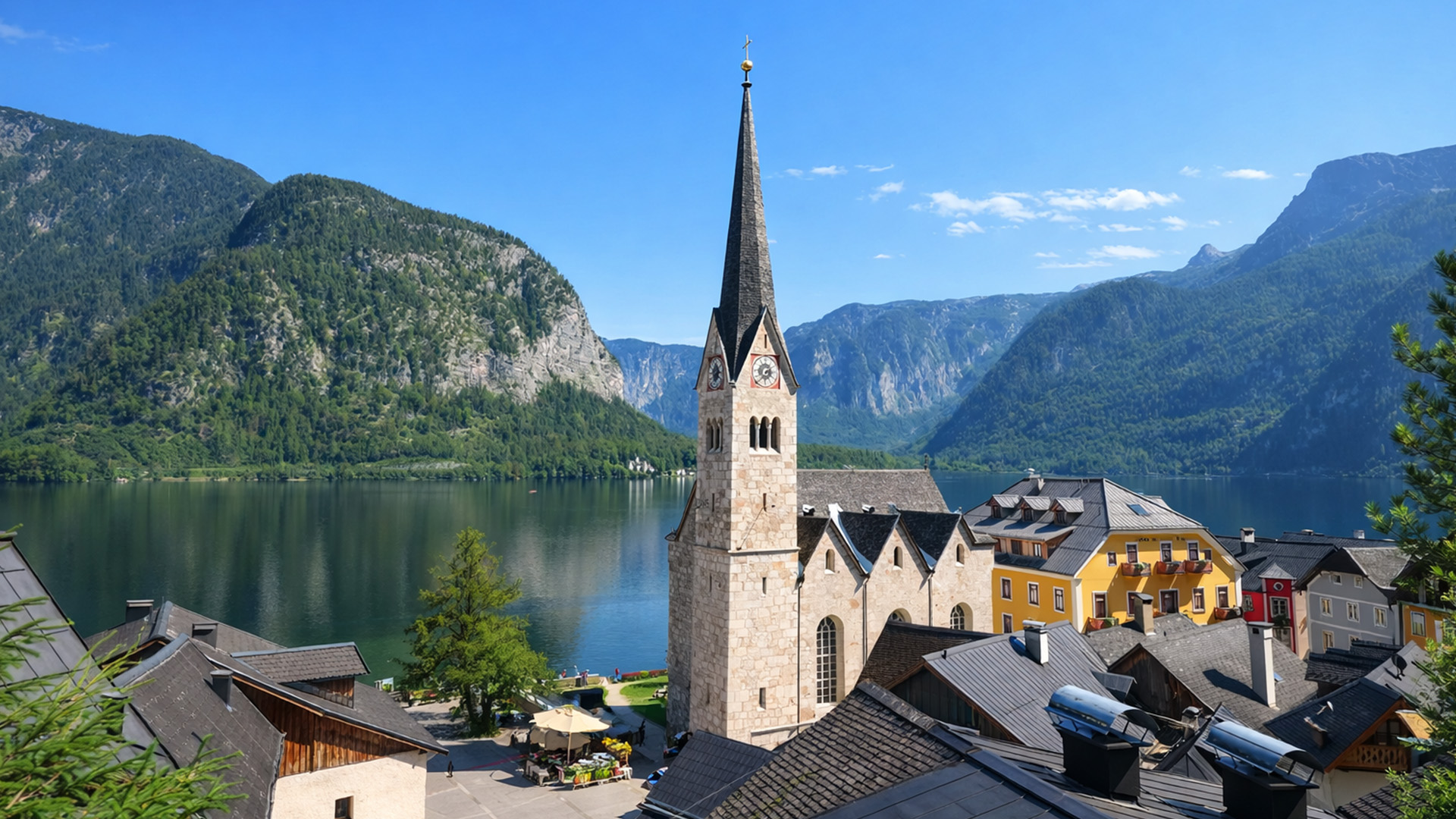 Exploring Hallstatt, Austria historic village by alpine lake (4K)