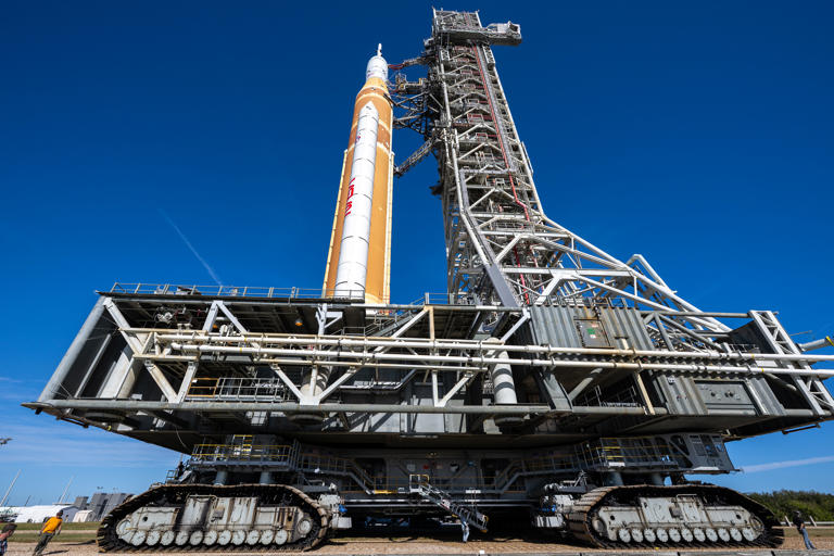 NASA Artemis II rocket reaches launch pad for first crewed lunar flight ...