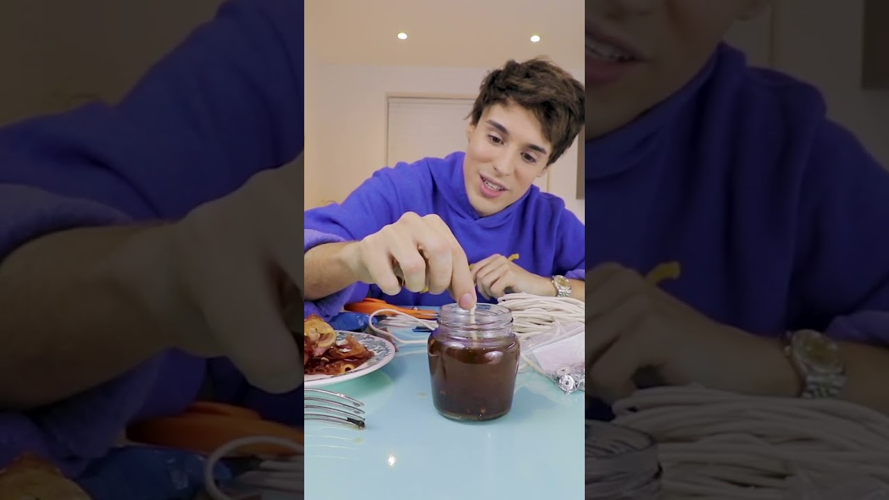Making a candle entirely from bacon grease at home