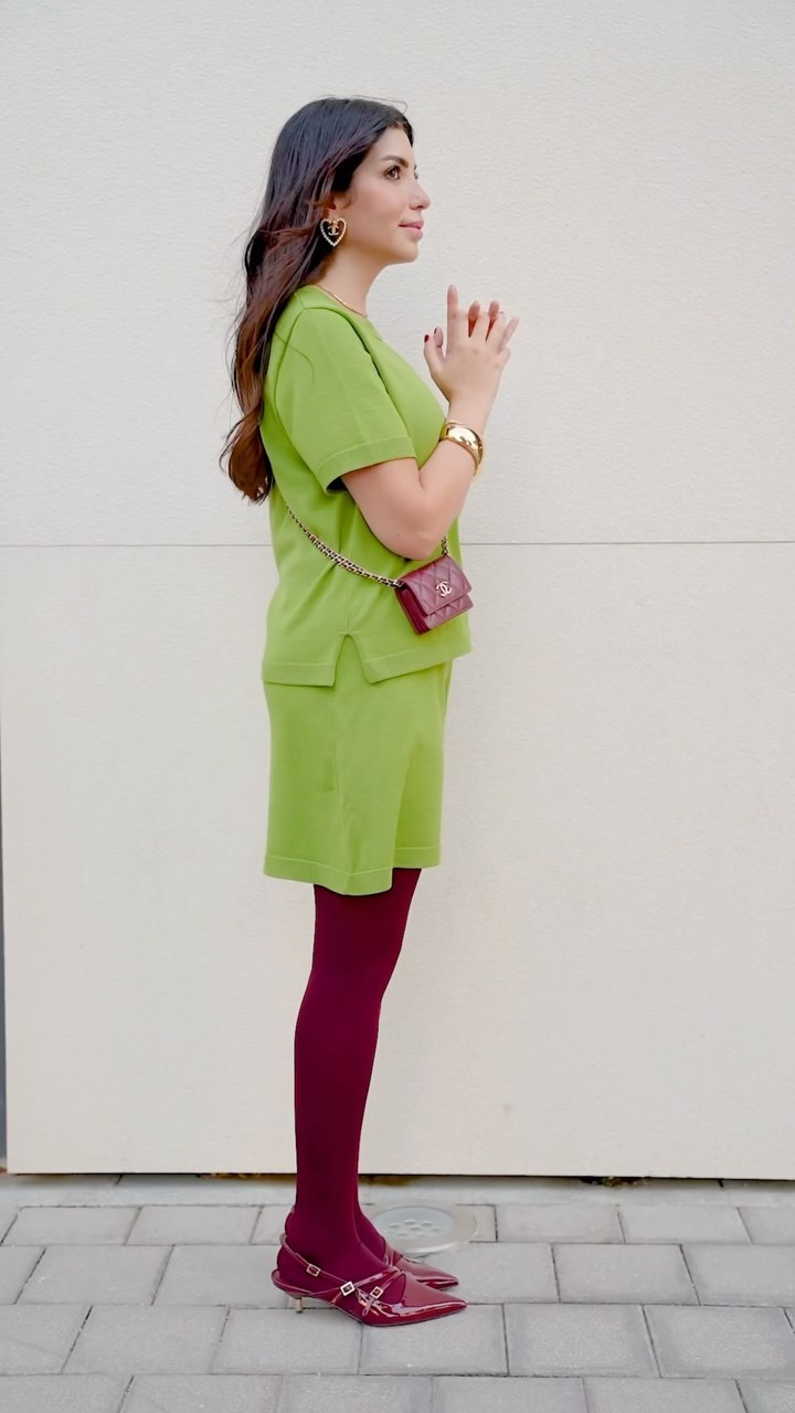 Color blocking outfit for today 😜💚♥️