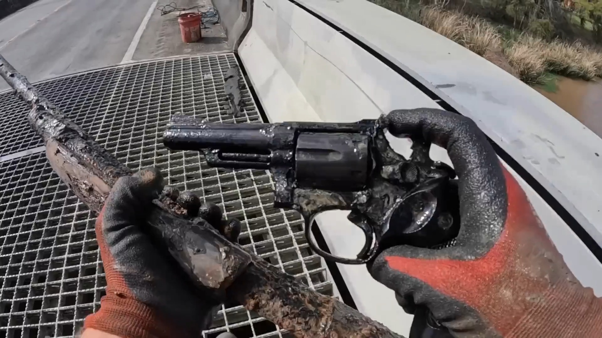 How a bloody gun ended up in public water and stayed there