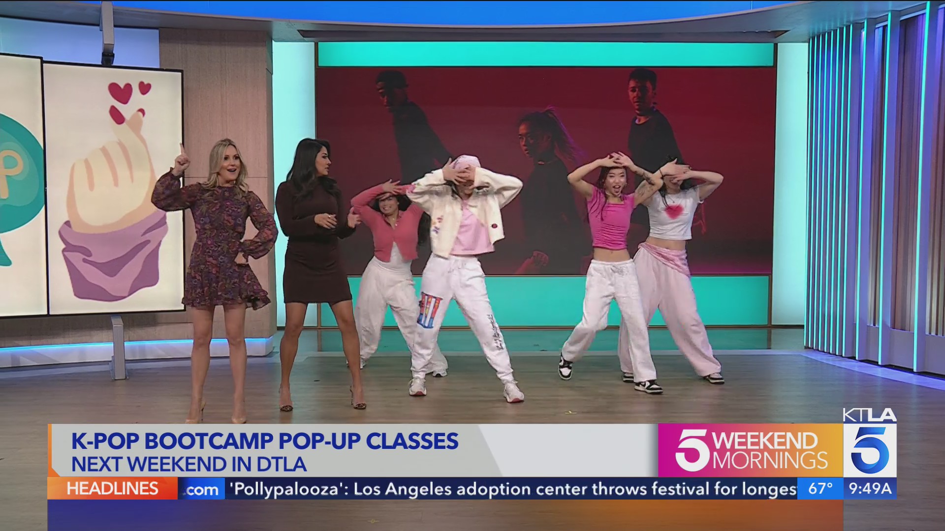 K-pop bootcamp on the KTLA weekend morning news!