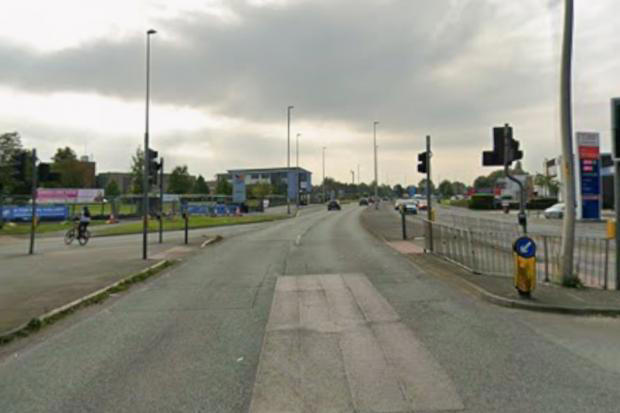 Casualty taken to hospital after two-vehicle crash in Warrington