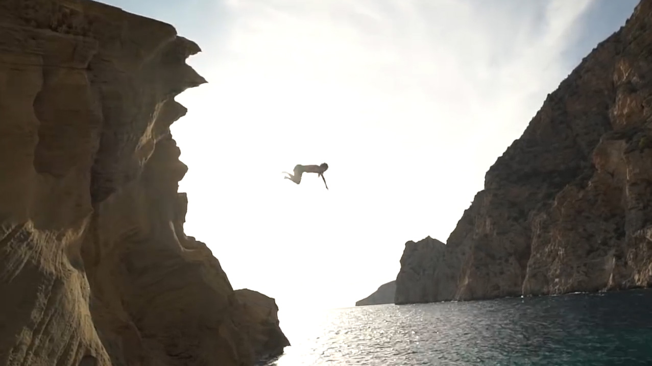 Cliff jumping in Ibiza