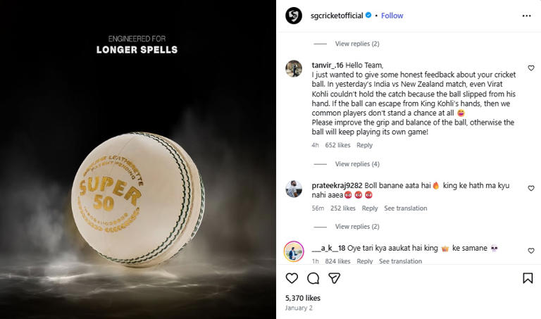 Virat Kohli's fielding error in 3rd ODI floods ball-maker's Insta account