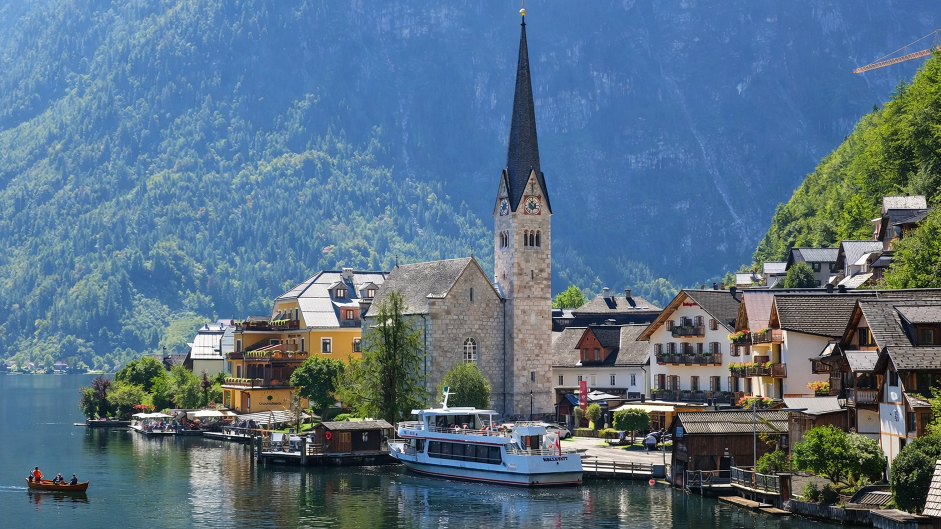 Hallstatt, Autriche : village pittoresque sur les rives du lac ...