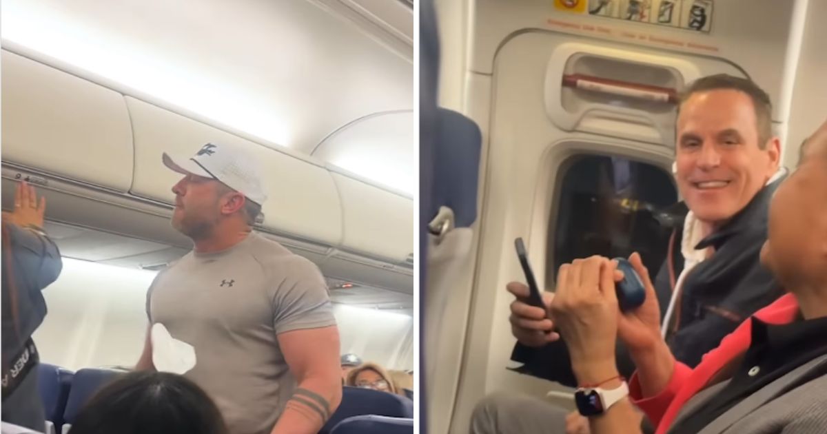 Video shows man screaming on flight after another guy talks to his wife ...