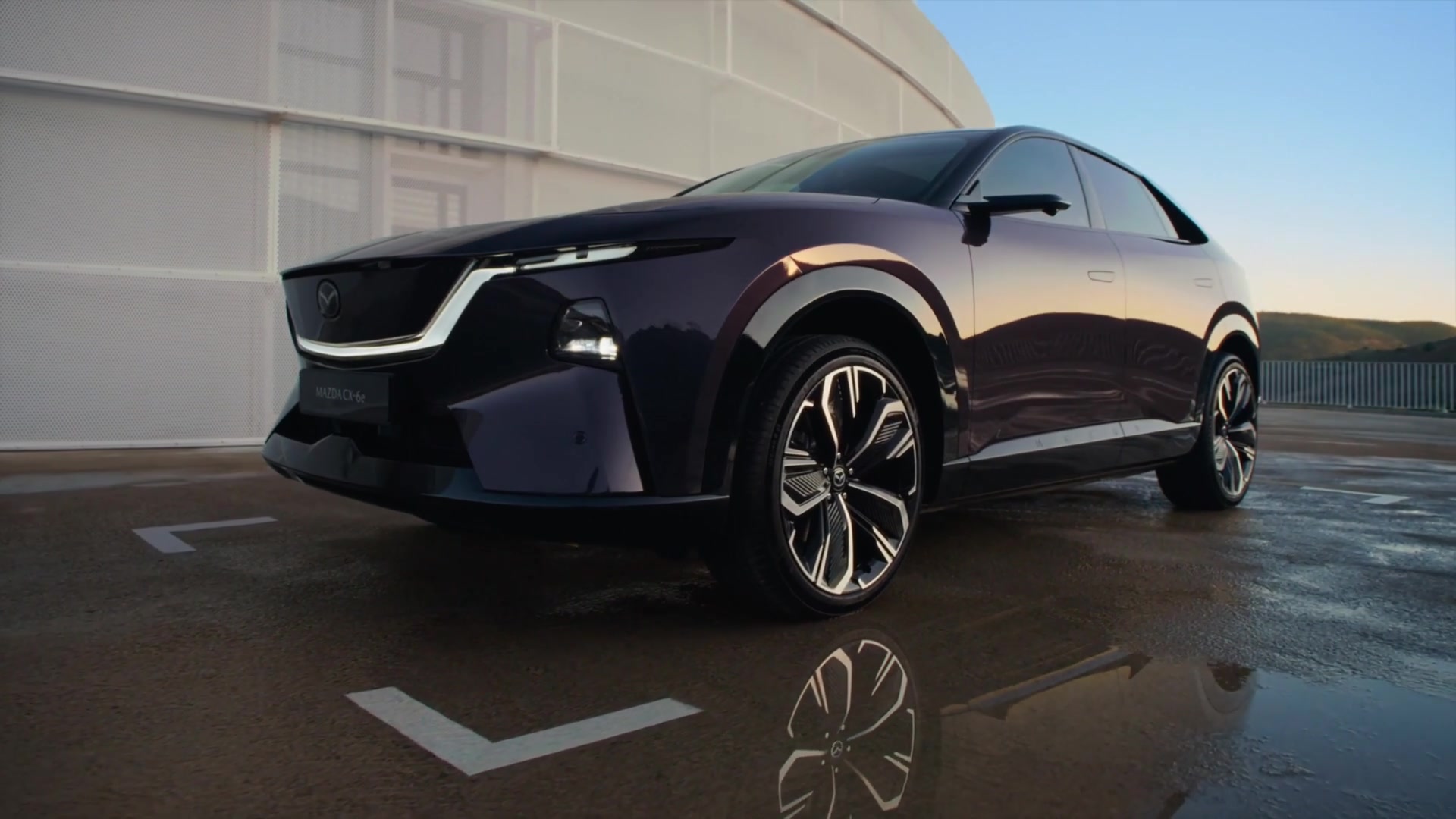2026 Mazda CX-6e design preview in Nightfall Violet