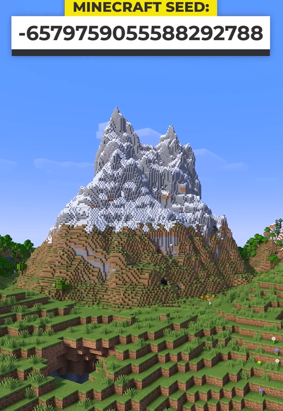 Minecraft seed with the perfect spawn mountain