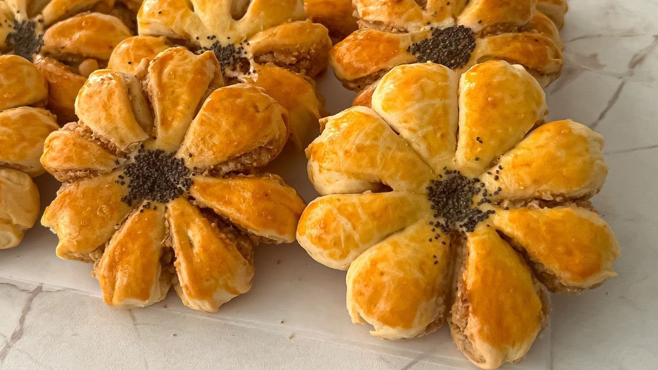 Walnut flower rolls in 10 minutes | Easy cookie recipe