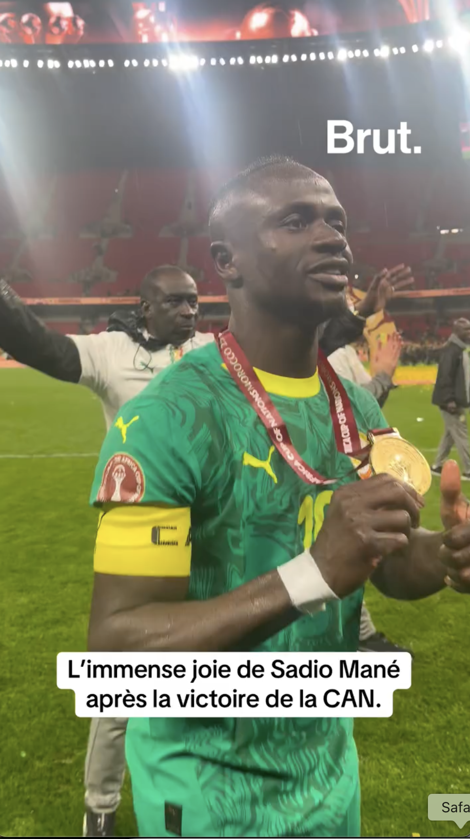 L’immense joie de Sadio Mané après la victoire contre le Maroc