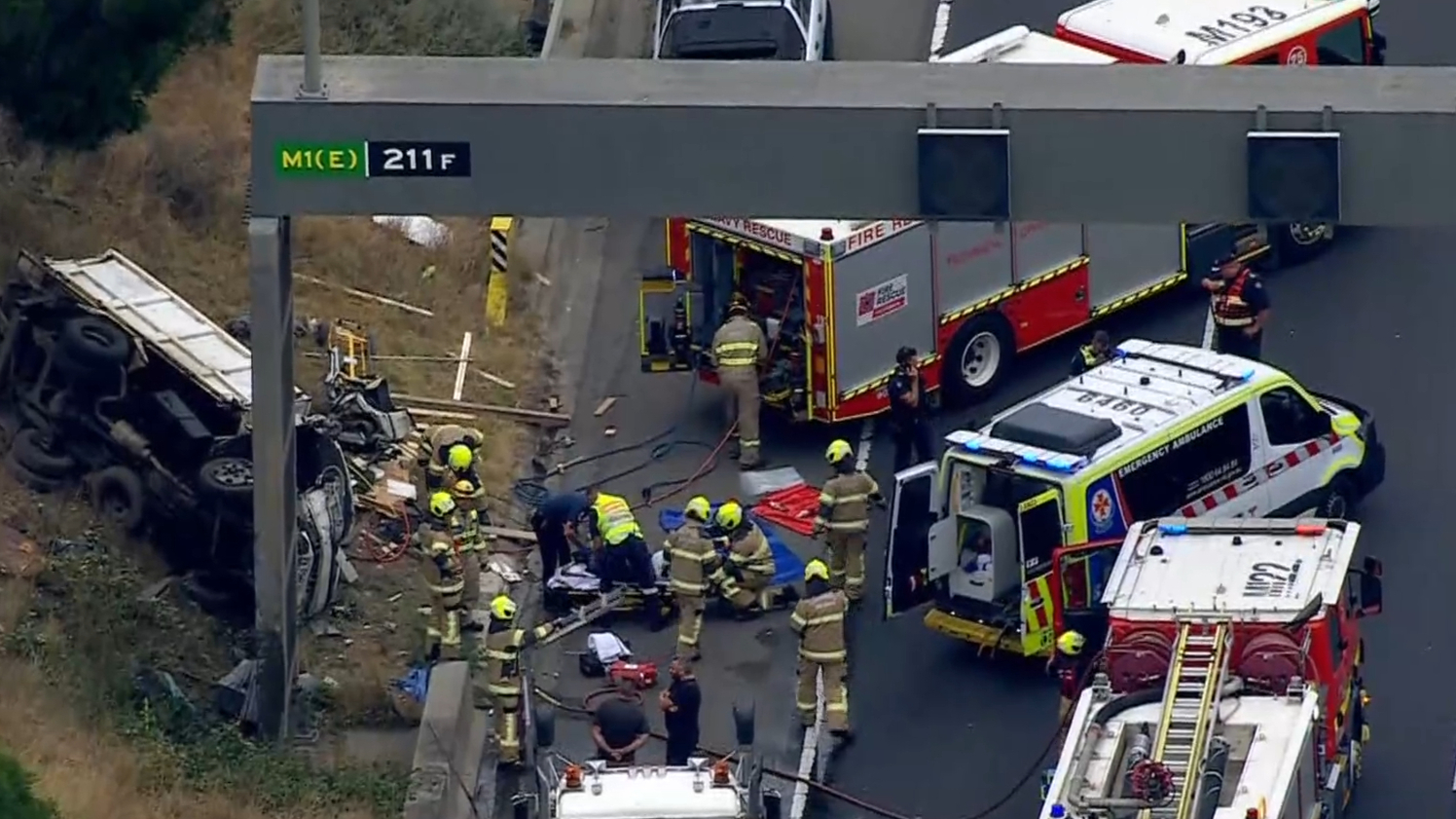 Truck driver flees after hitting smaller truck, leaving man seriously ...