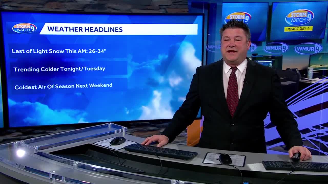 Video: Last of light snow lingers Monday morning