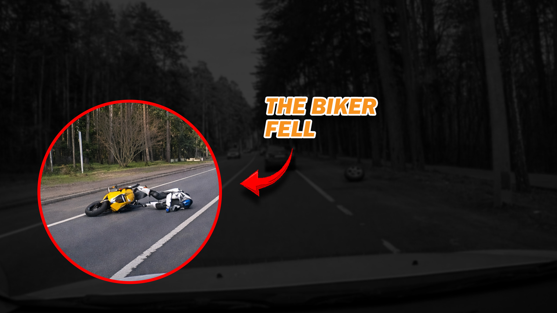 The motorcyclist lost control due to another driver