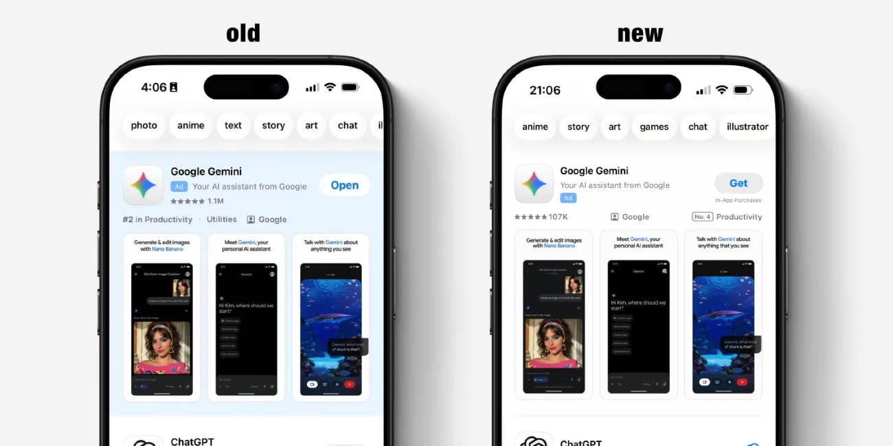 App Store : Apple teste des pubs plus discrètes dans la recherche