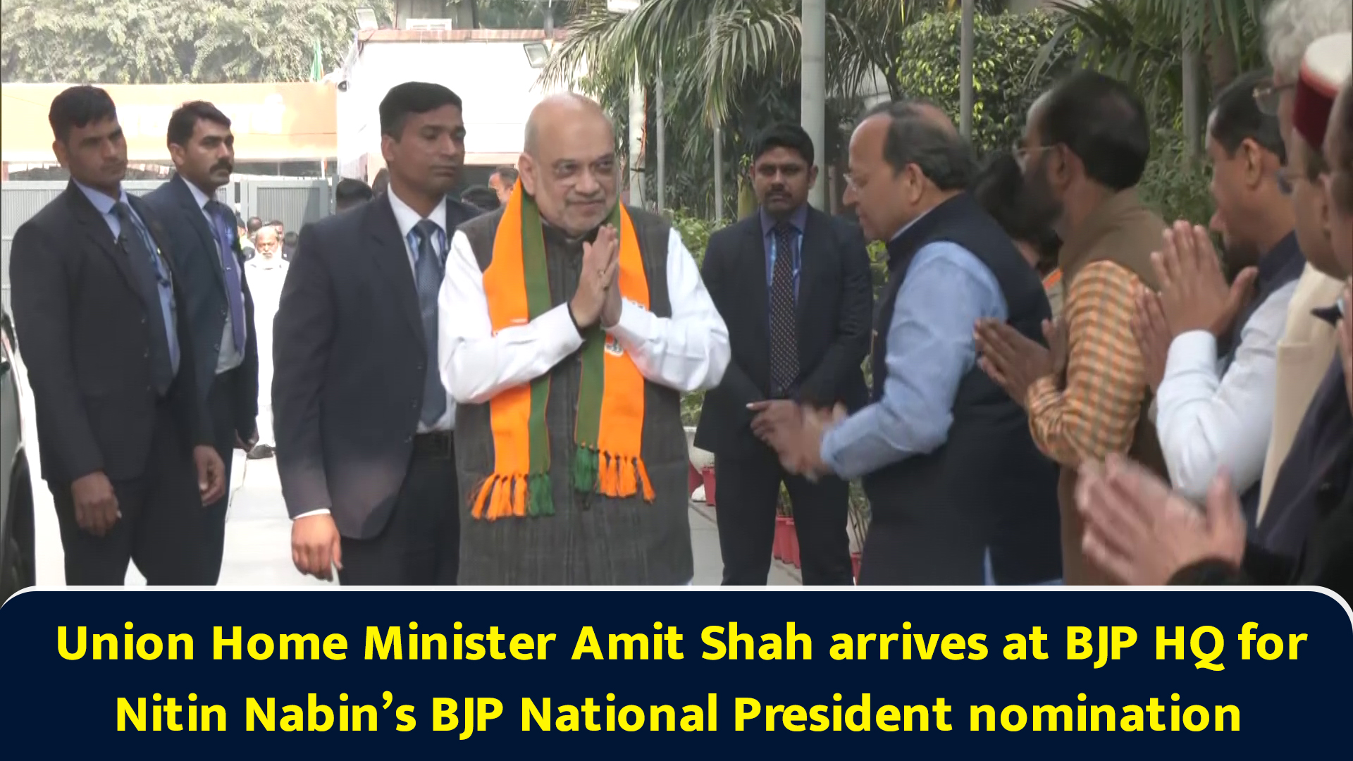 Union Home Minister Amit Shah arrives at BJP HQ for Nitin Nabin’s BJP ...