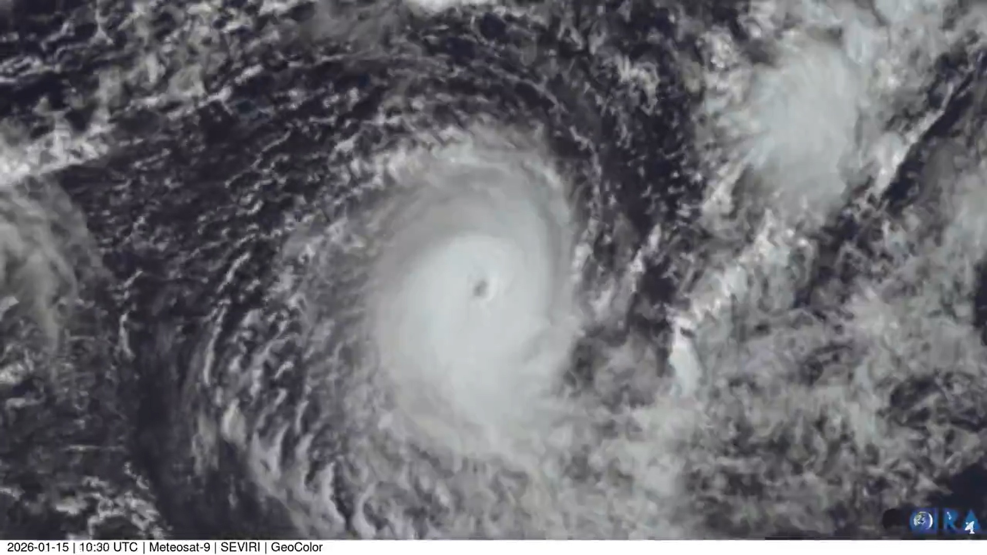 Satellite footage shows tropical cyclone Dudzai building strength over ...