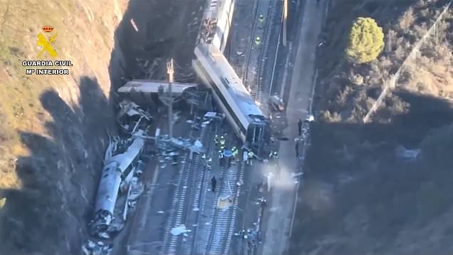 Aerial footage shows extent of Spain's deadly high-speed train crash