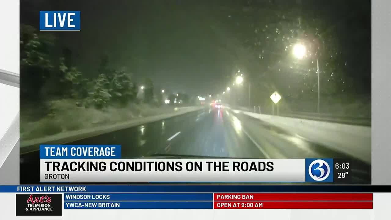 Mixed road conditions across Connecticut after overnight snowfall