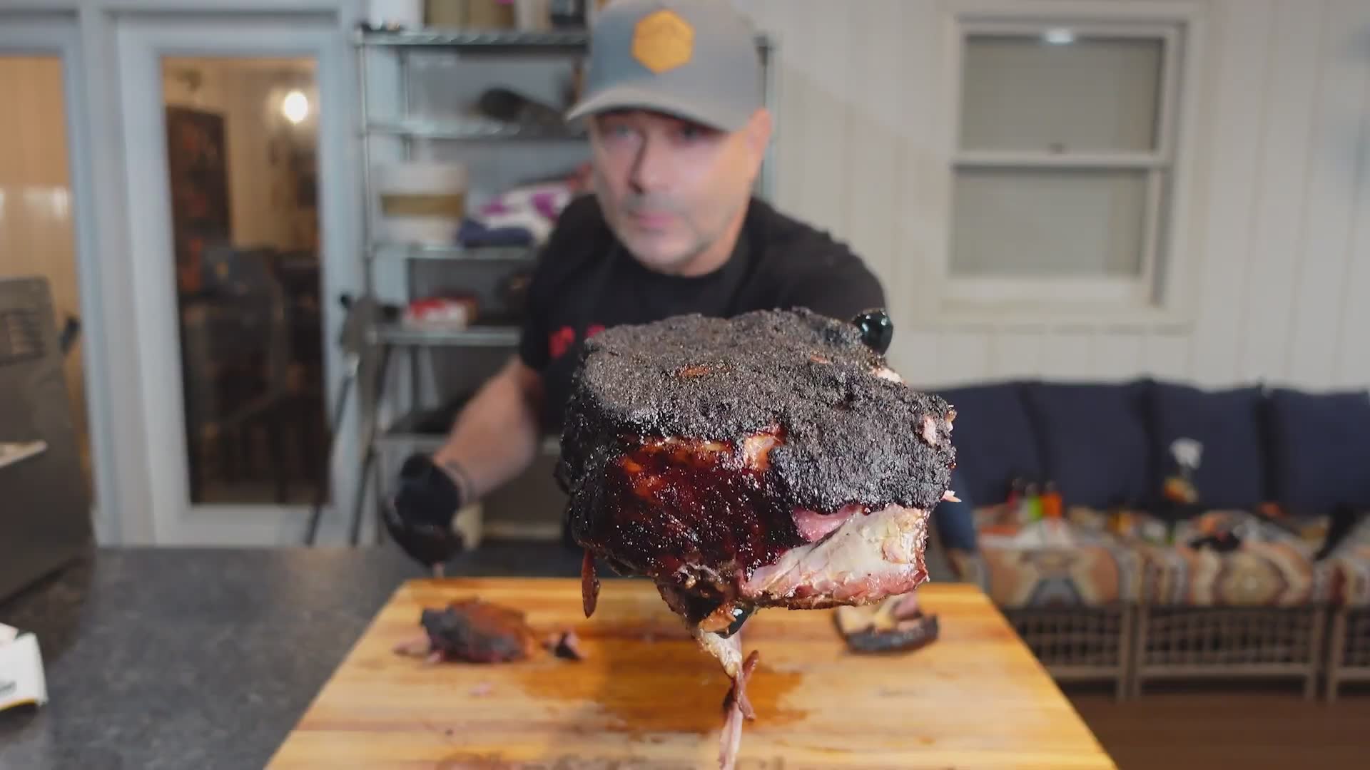 Dry-aged pulled pork after thirty-two days