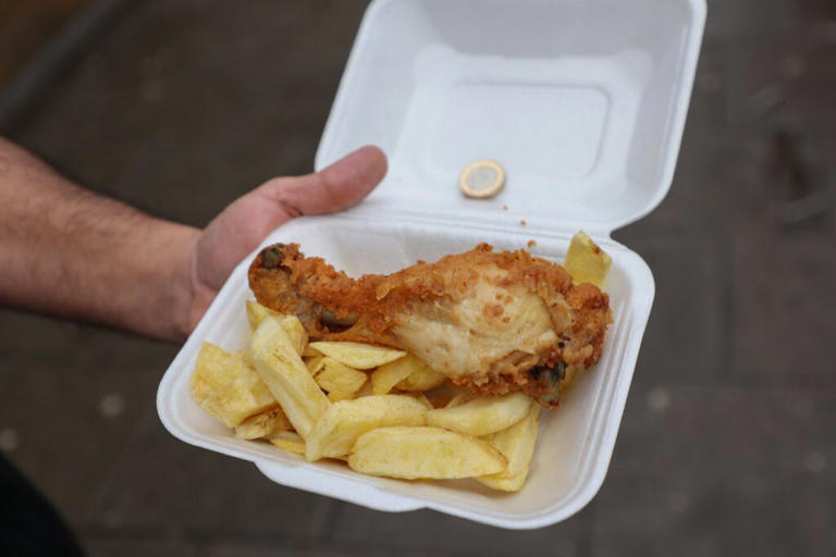 Hungry customers snap up chicken and chips for just £1