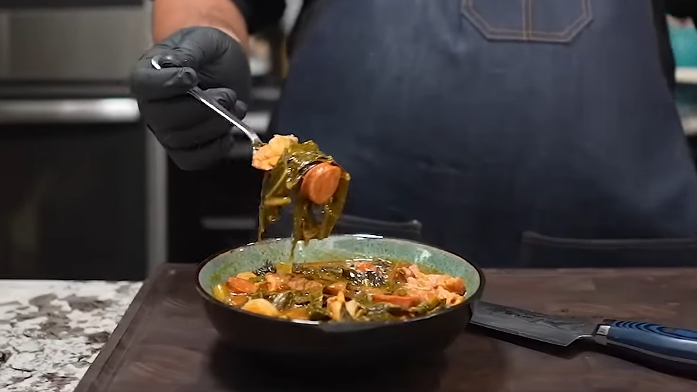 Gumbo, collard greens & shrimp