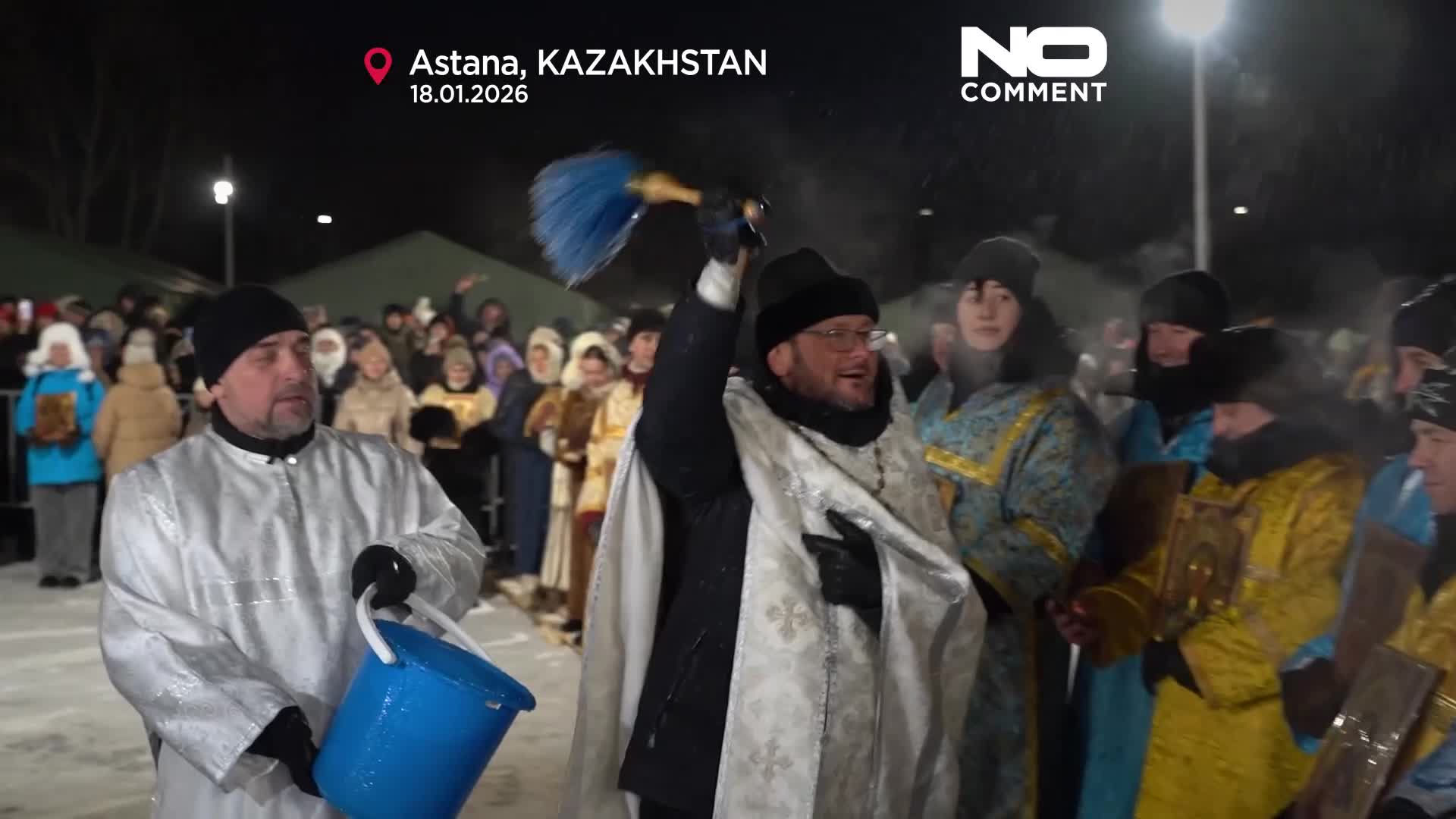 Astana celebrates Epiphany with icy-water dips