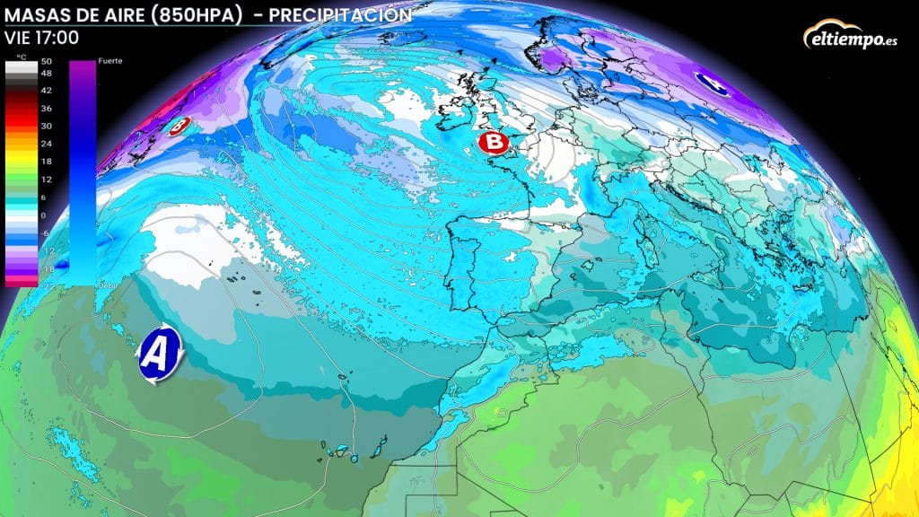 La corriente en chorro se desploma este fin de semana sobre España ...