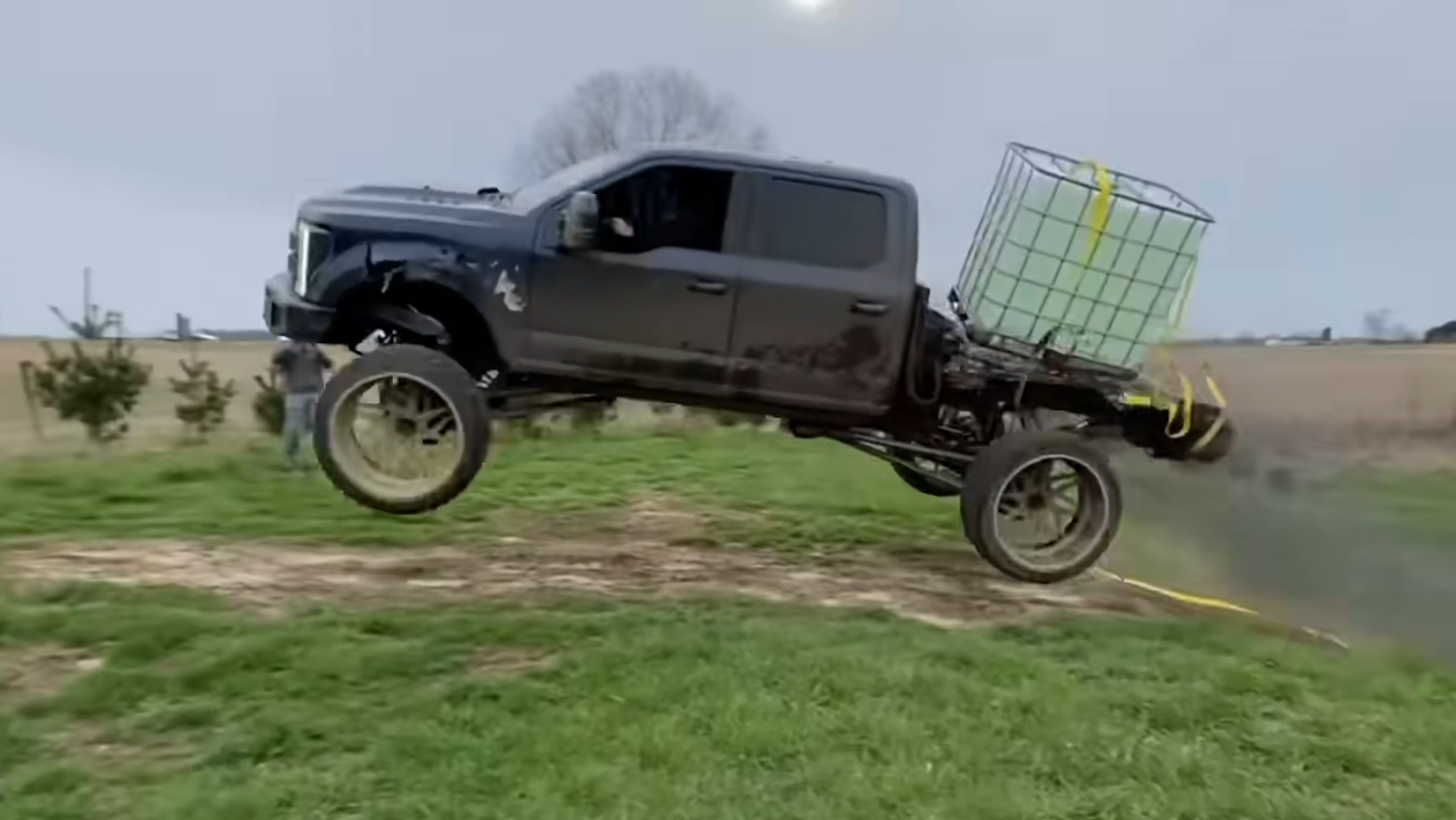 We hit a jump with 2,000 lbs in the bed - then something snapped