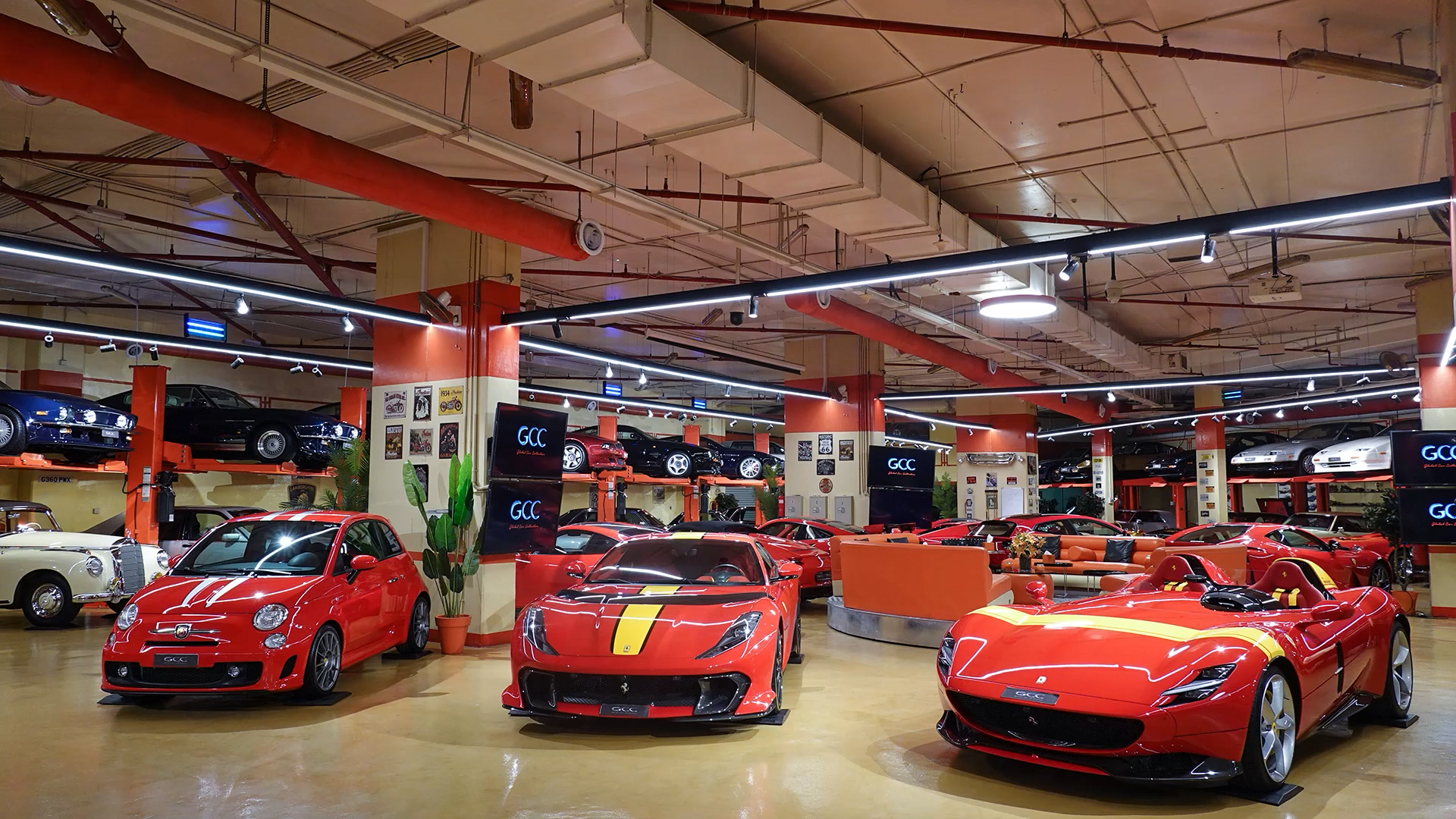 Rare collection of red supercars
