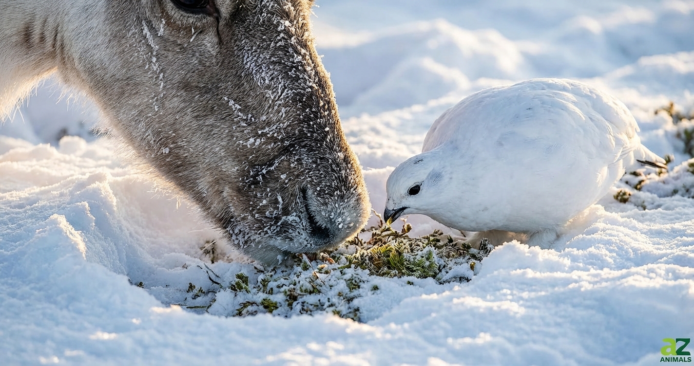 Reindeer dig, ptarmigans feast: The tundra’s unseen alliance