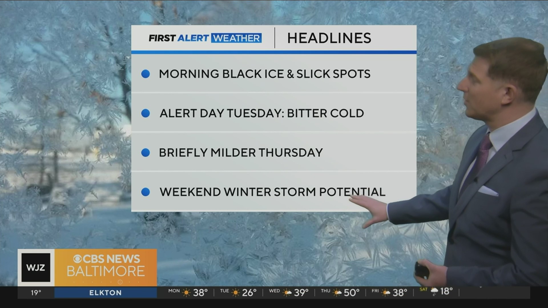 Icy start Monday and painfully cold Tuesday in Maryland