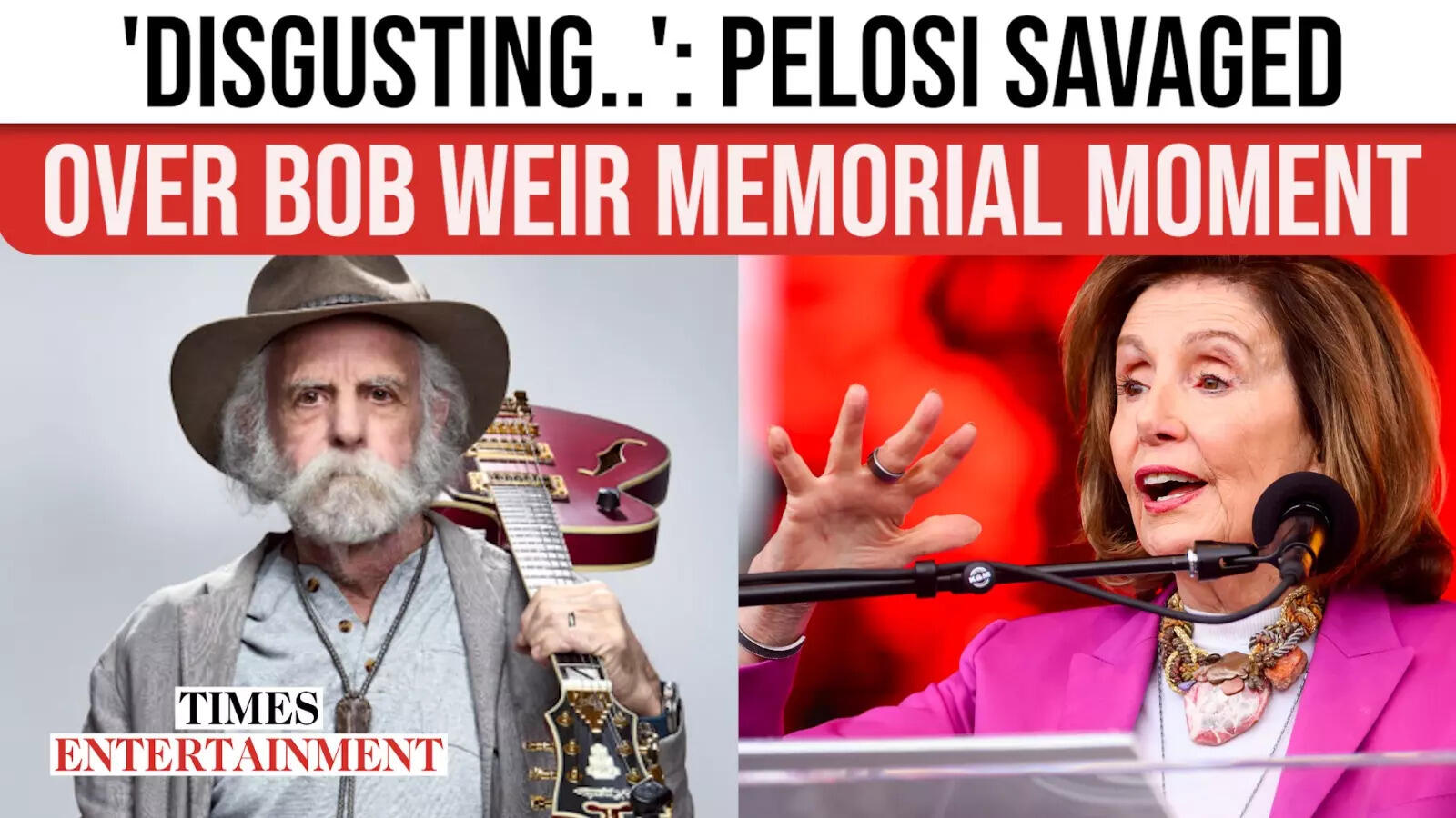 Nancy Pelosi mocked for off-key singing, magenta suit at Bob Weir tribute