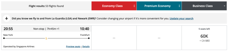 [Award alert] Lufthansa or Singapore business class to Germany for 60K ...