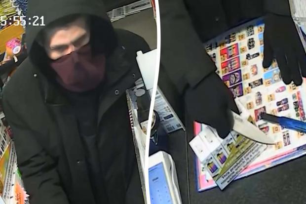 CCTV shows incredible moment shopkeeper fights off knife-wielding robber