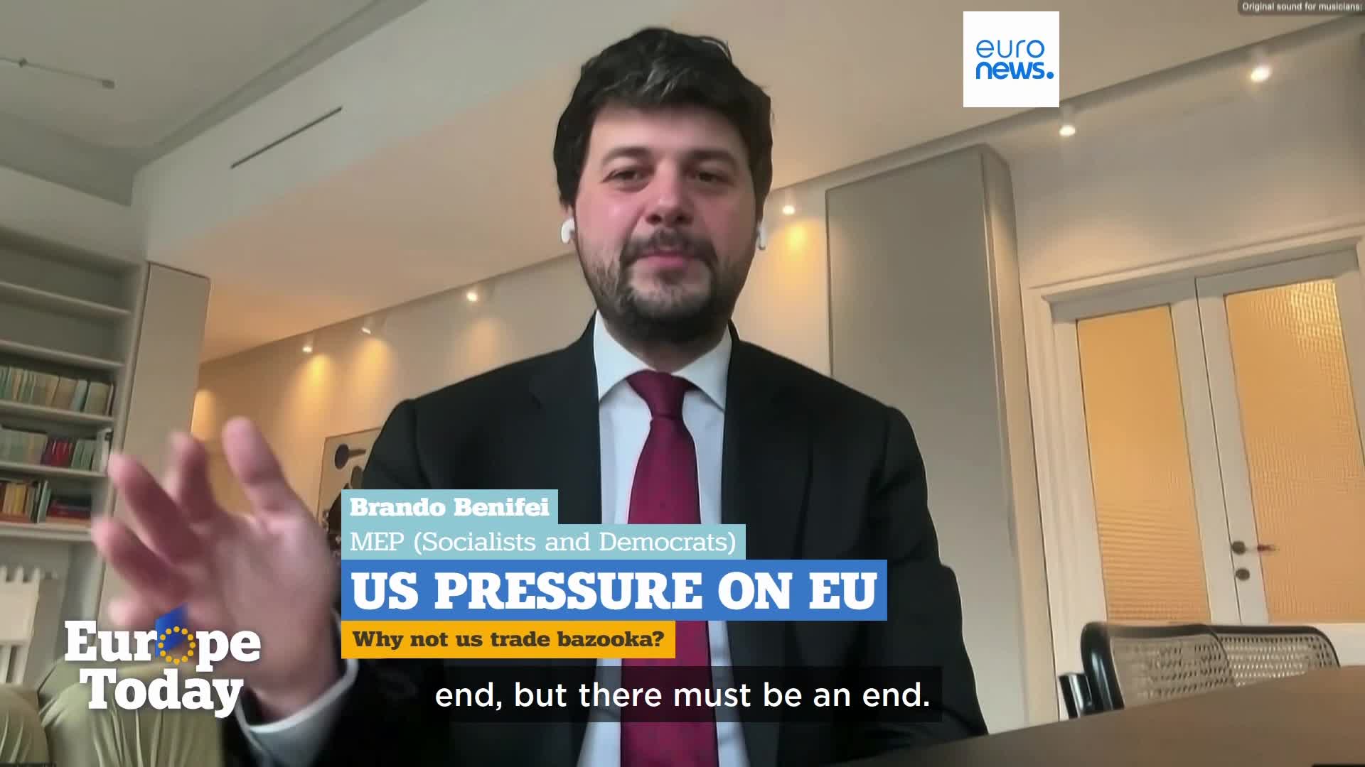 Freezing EU–US trade deal 'inevitable', Italian MEP Brando Benifei says