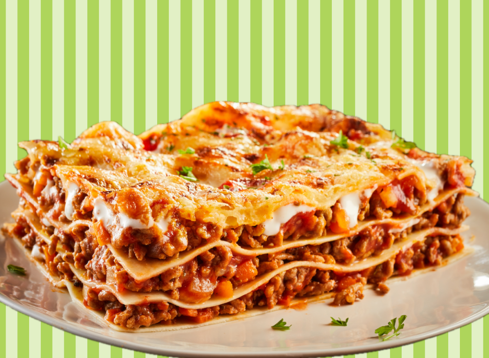 6 frozen lasagnas layered with real beef