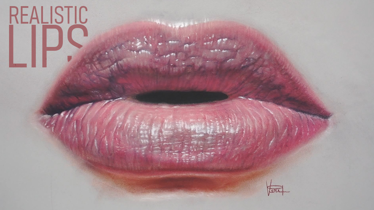 Learn how to draw hyper-realistic lips using soft pastels like a pro artist