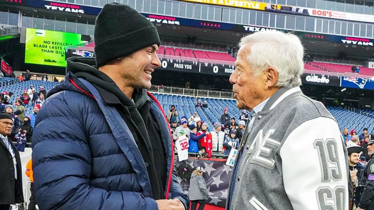 Zac Efron spotted at Patriots–Texans game in rare outing