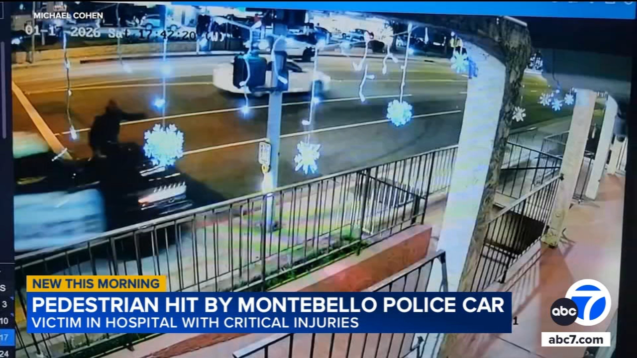 Pedestrian critically injured after hit by Montebello police car in ...