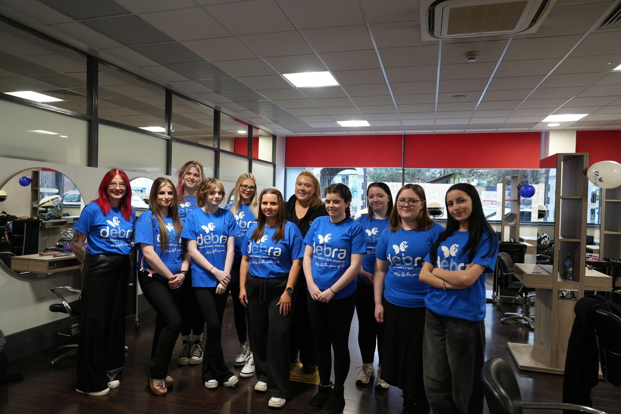 Hairdressing students in Lisburn raise funds for skincare charity