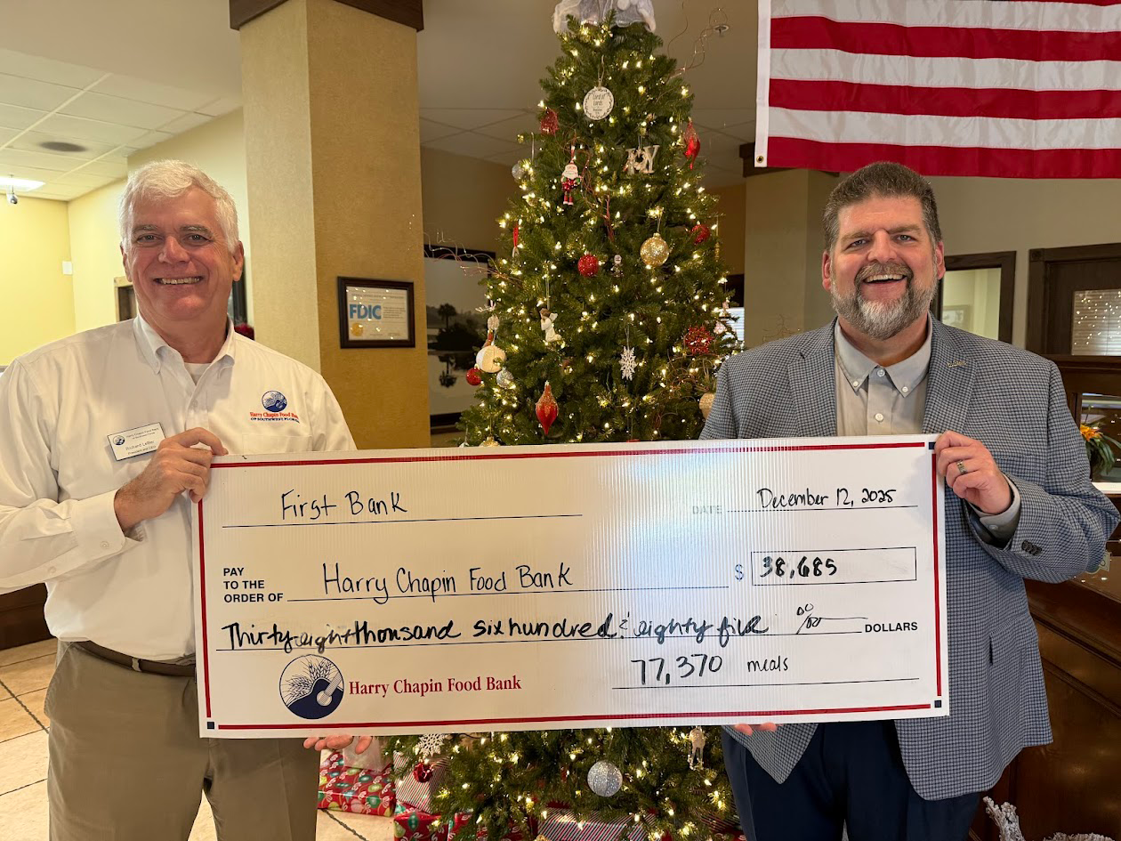 Harry Chapin Food Bank receives nearly $40k donation from local bank