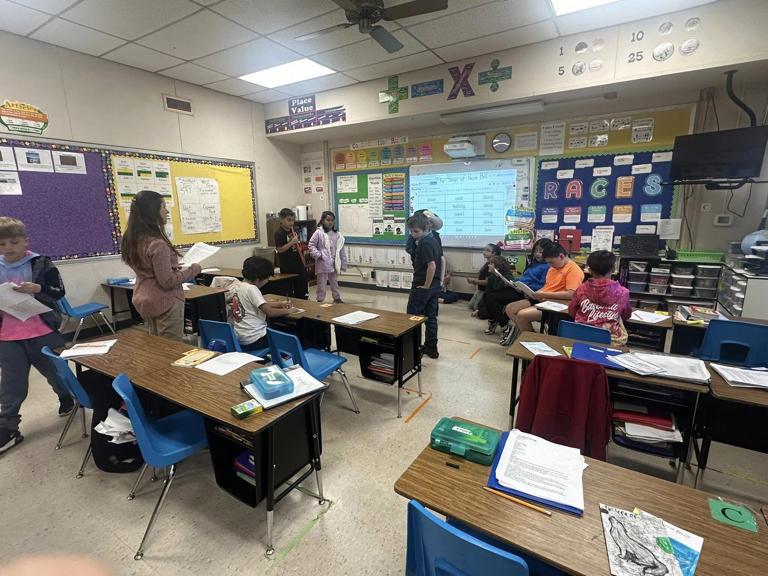 Kress Elementary 3rd graders learning through hands-on experiences