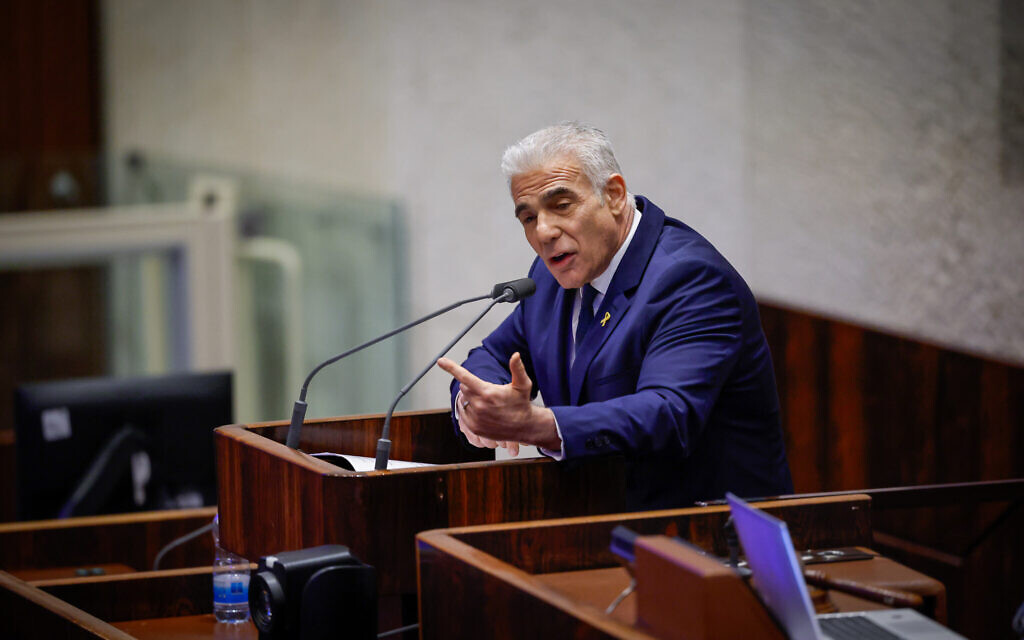 Lapid accuses PM of lying to Knesset about security heads’ testimony to ...