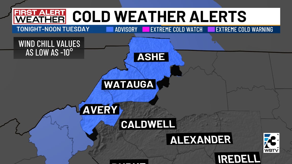 Cold weather advisory issued for multiple western North Carolina ...
