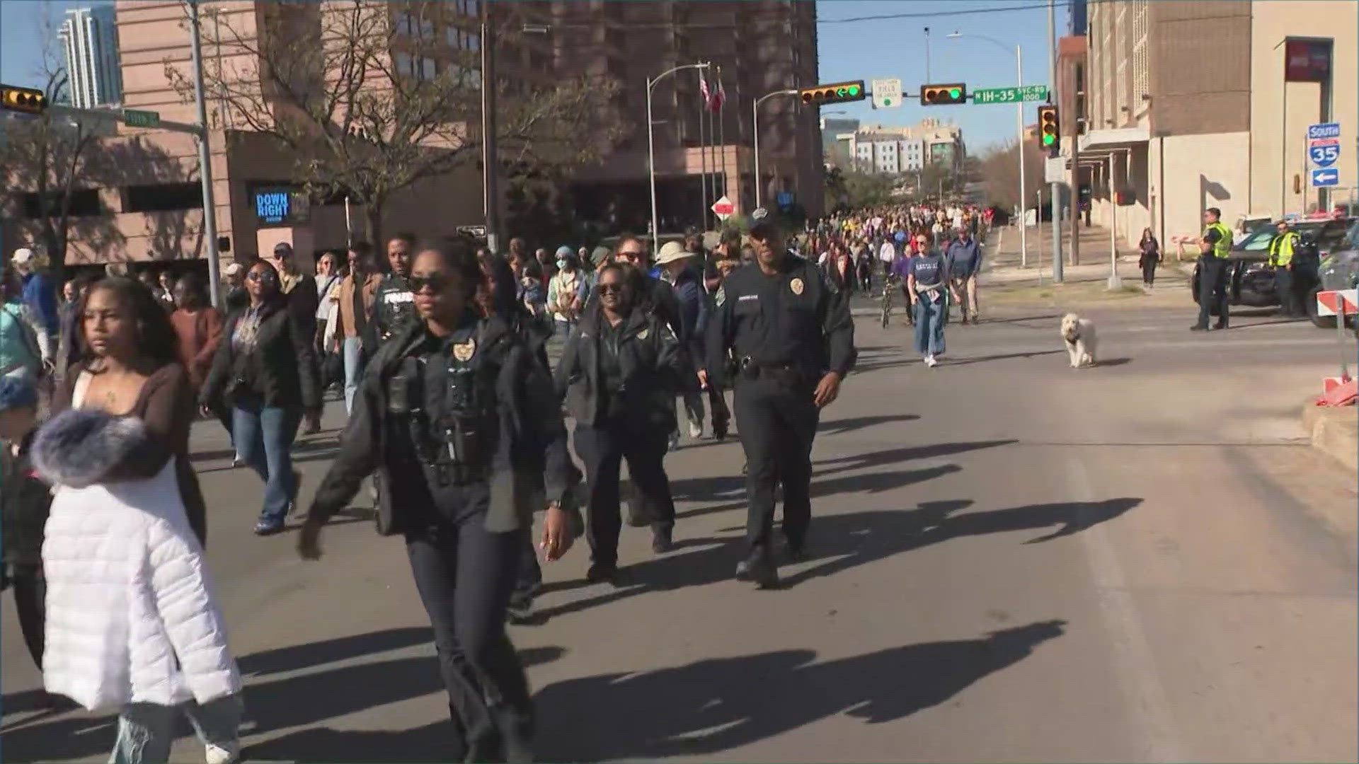 Austinites march for Martin Luther King Jr. Day