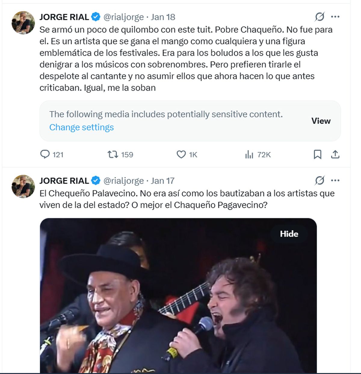 La firme respuesta del Chaqueño Palavecino a Jorge Rial tras la ...