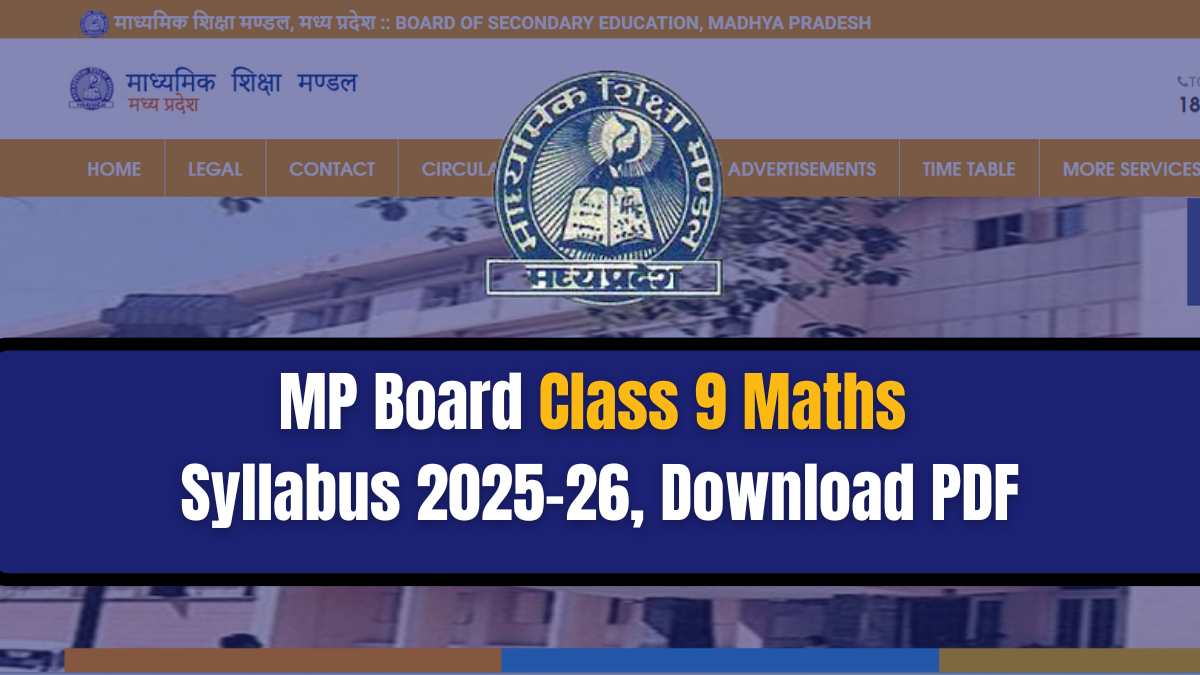 MP Board class 9 maths syllabus 2025-26, download PDF