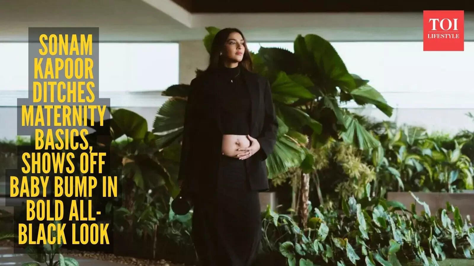 Sonam Kapoor flaunts baby bump in sleek black look