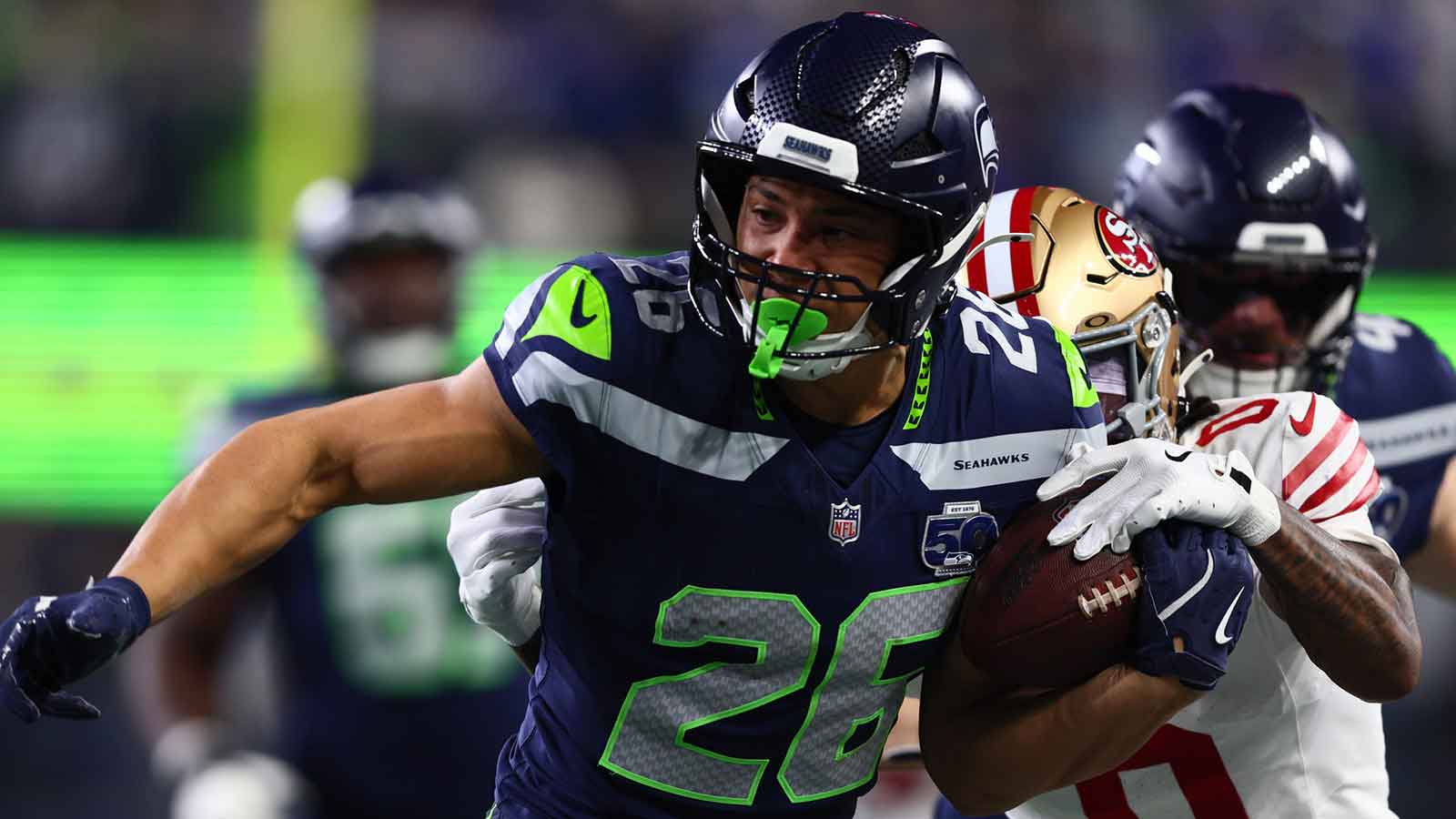 Zach Charbonnet shocks media at Seahawks minicamp with injury rehab ...